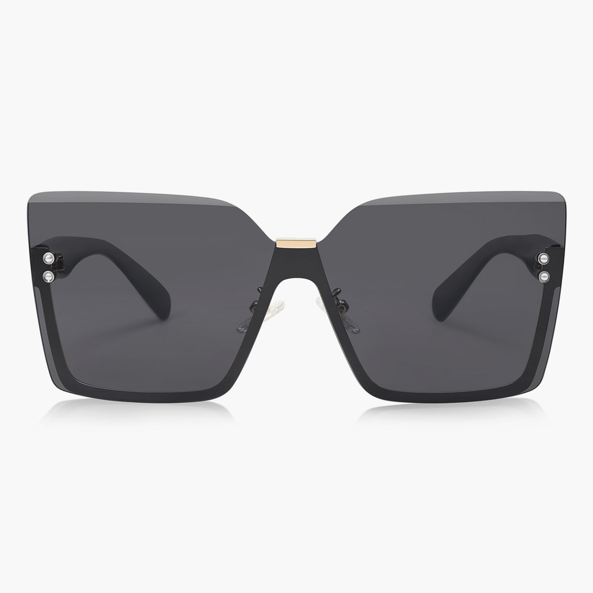 Women 50s 60s Oversized Trendy Rimless Luxury Sunglasses JAINY | SOJOS ...